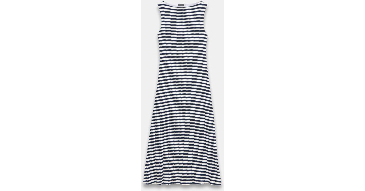 Mint Velvet Striped Jersey Maxi Dress in Blue | Lyst