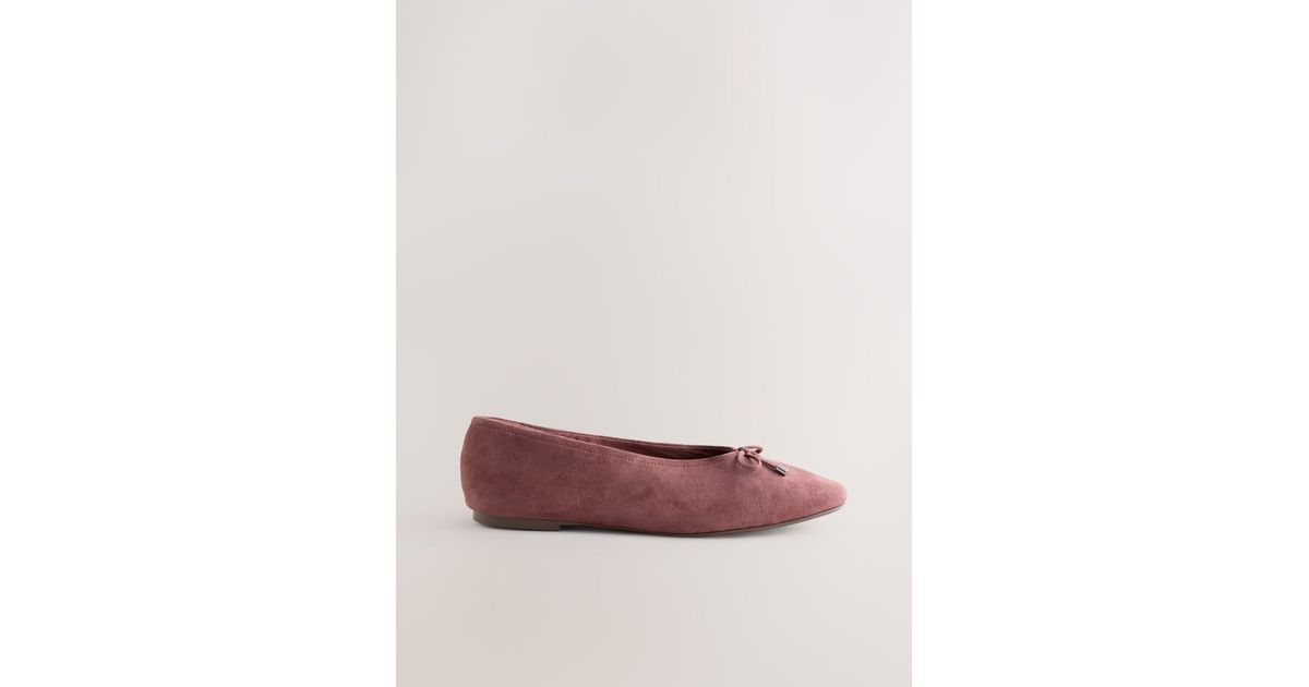 Next Forever Comfort Suede High Cut Ballet Flats in Pink | Lyst
