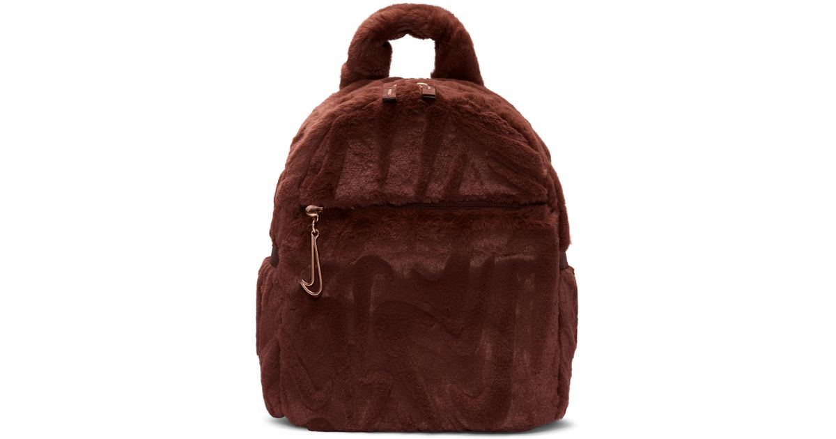 Nike Sportswear Futura Faux Fur Mini Backpack (6L) in Brown | Lyst