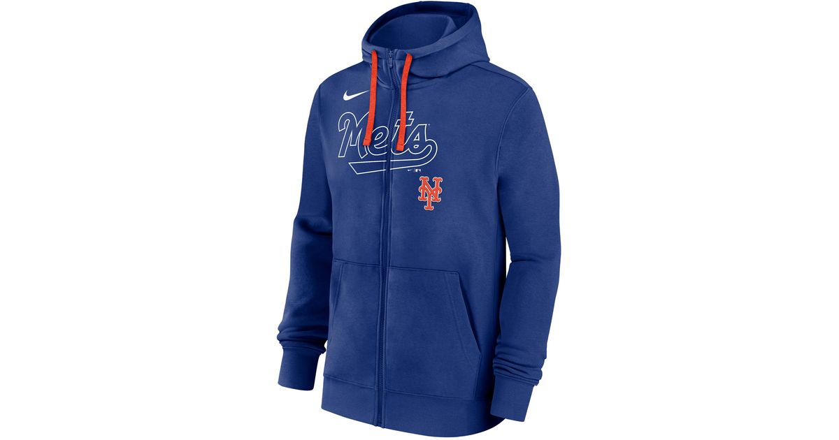 Nike New York Mets Knockout Script Mlb Full-Zip Hoodie in Blue for Men ...