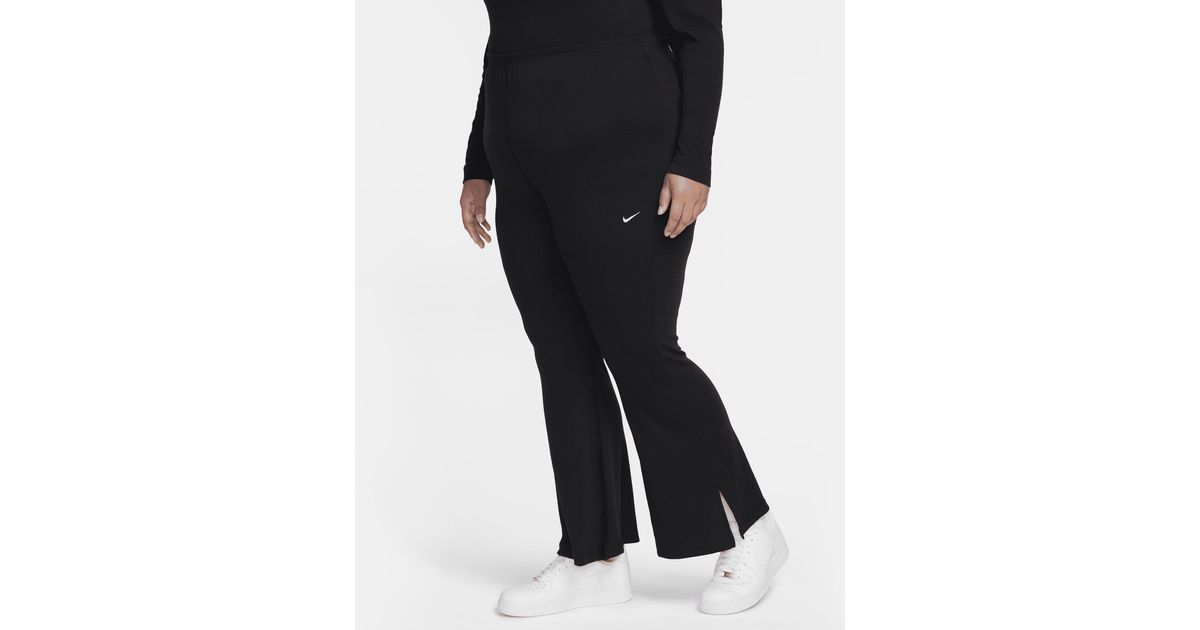 Nike Sportswear Chill Knit Tight Mini Rib Flared Leggings Plus Size