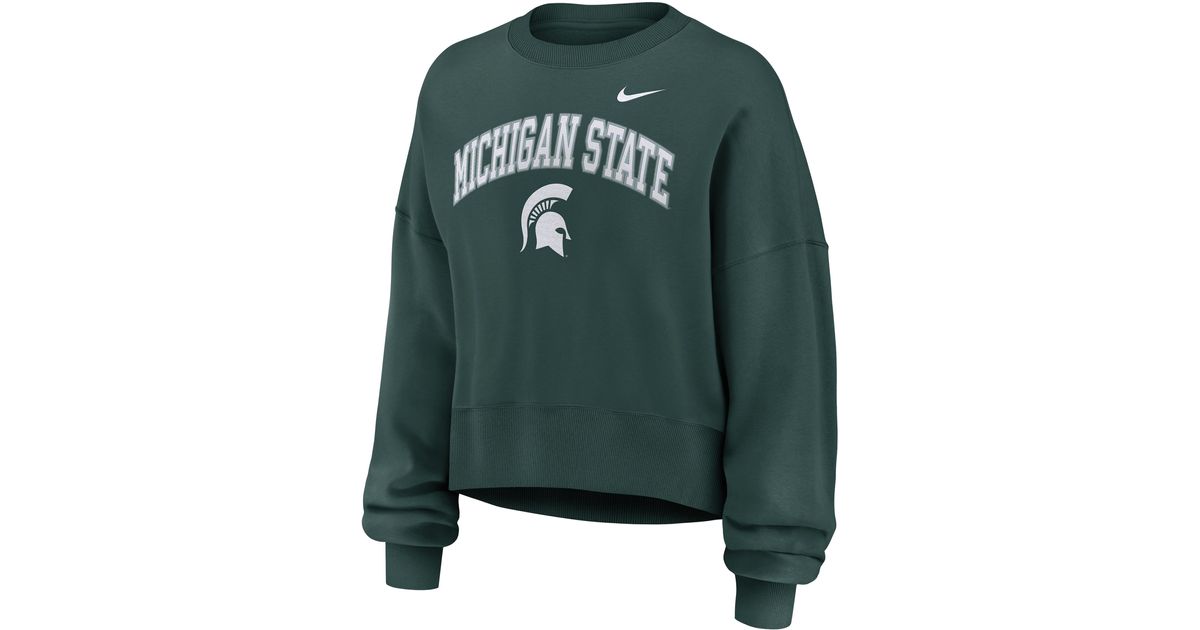 Nike Michigan State Phoenix Arch College Pullover Crew in Green | Lyst