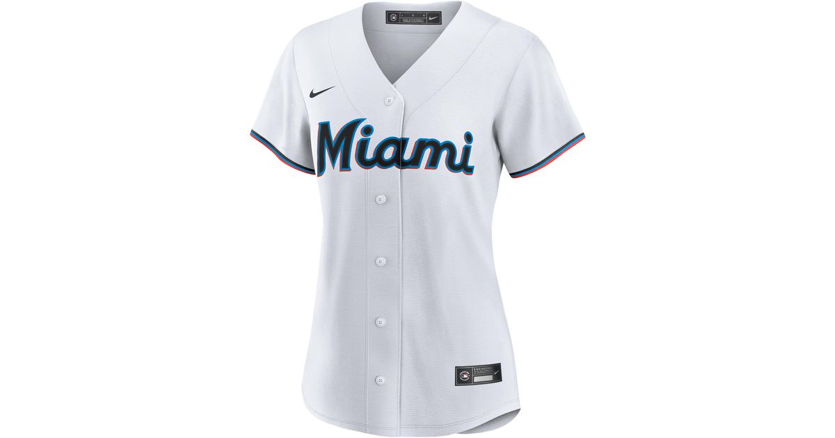 Nike Mlb Miami Marlins Replica Baseball Jersey in White | Lyst