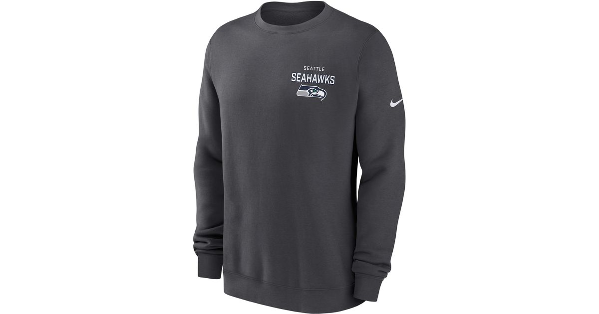 Nike Seattle Seahawks Draw Block Club Nfl Pullover Crew in Gray for Men ...