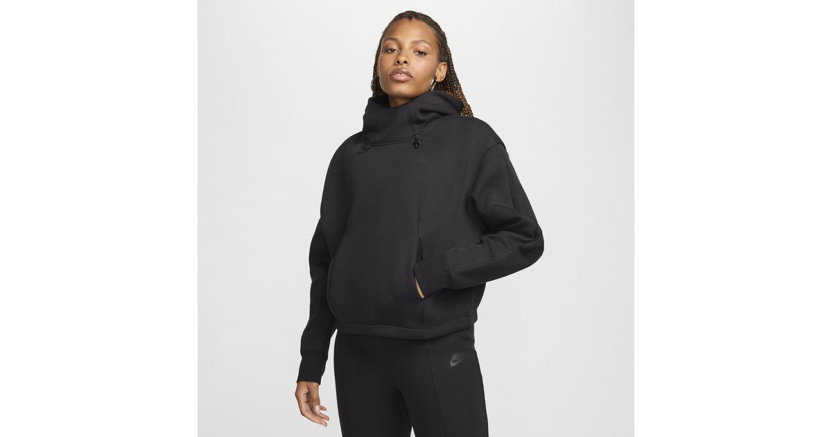 Nike Sportswear Tech Fleece Oversized Hoodie in Black | Lyst