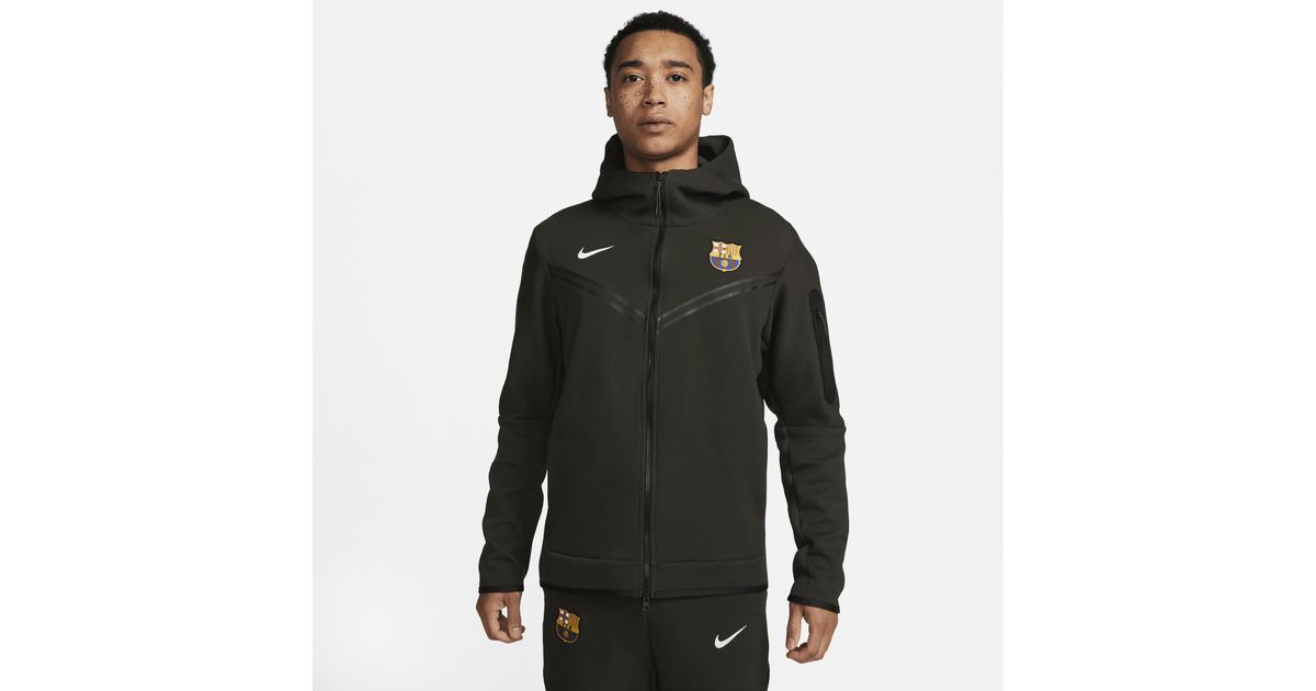 Nike Fc Barcelona Tech Fleece Windrunner Full-zip Hoodie In Green, in ...