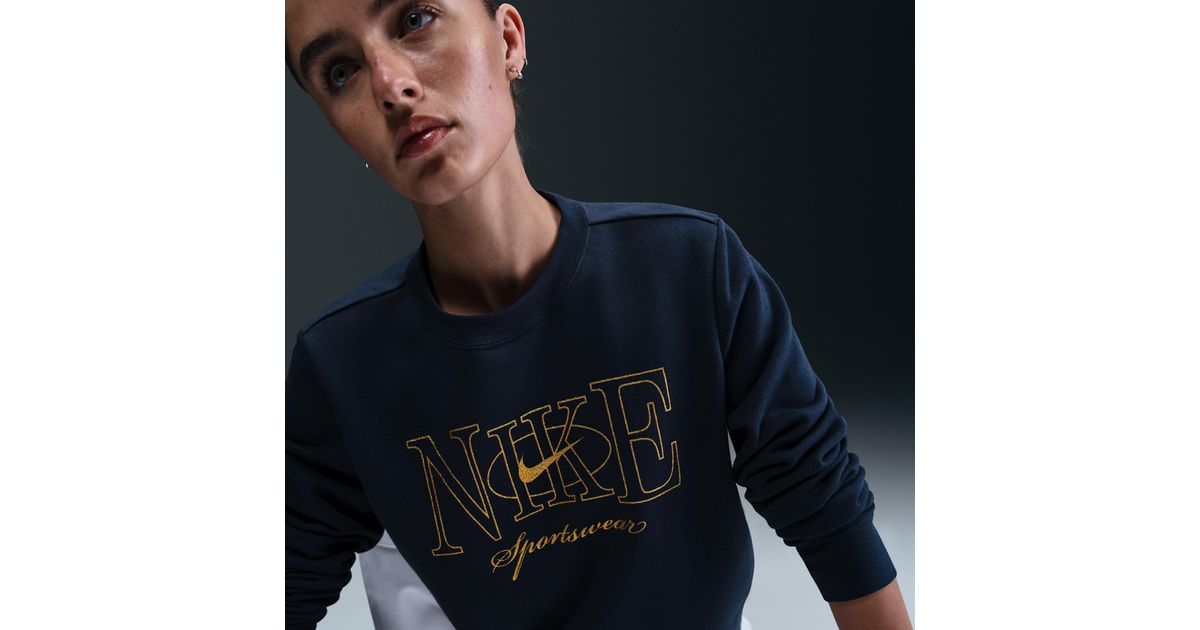Nike Sportswear Club Fleece Pullover Crew-Neck Sweatshirt in Blue | Lyst