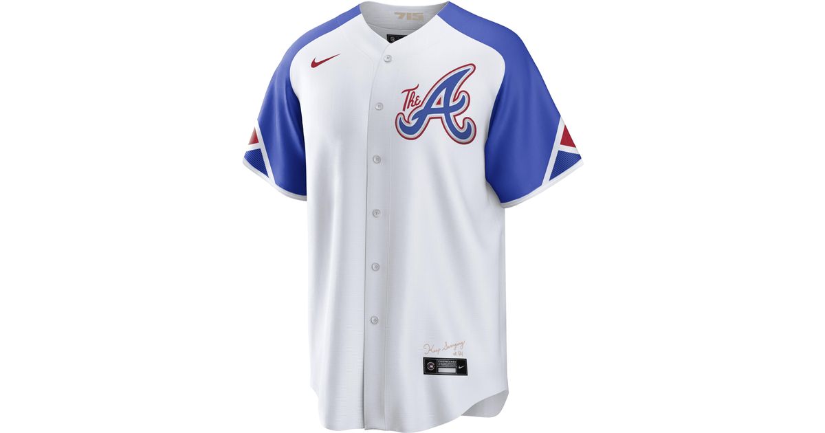 Nike Mlb Atlanta Braves City Connect Replica Baseball Jersey in Blue ...