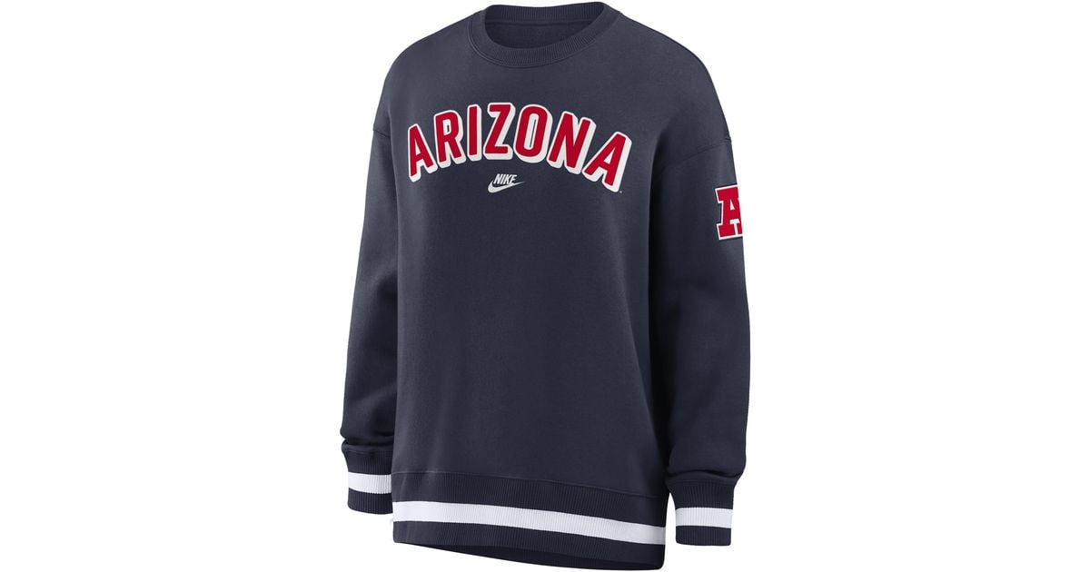 Nike Arizona Legacy Phoenix College Oversized Pullover Crew in Blue | Lyst