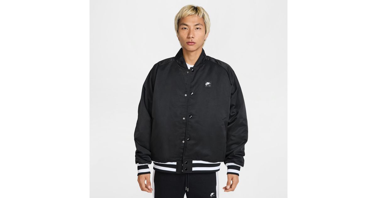 Nike Air Varsity Jacket in Black for Men | Lyst