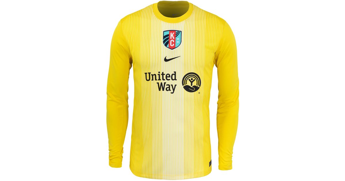Nike Kc Current 2025 Stadium Goalkeeper Nwsl Replica Jersey in Yellow ...
