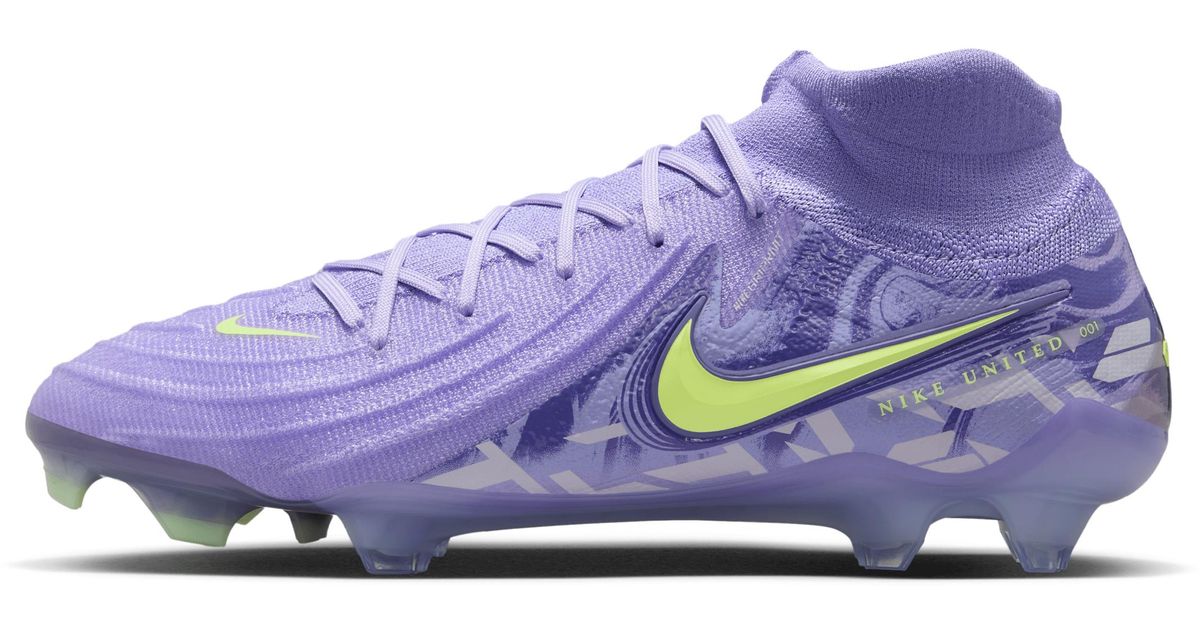 Nike United Phantom Luna 2 Elite Fg High-Top Soccer Cleats in Purple ...