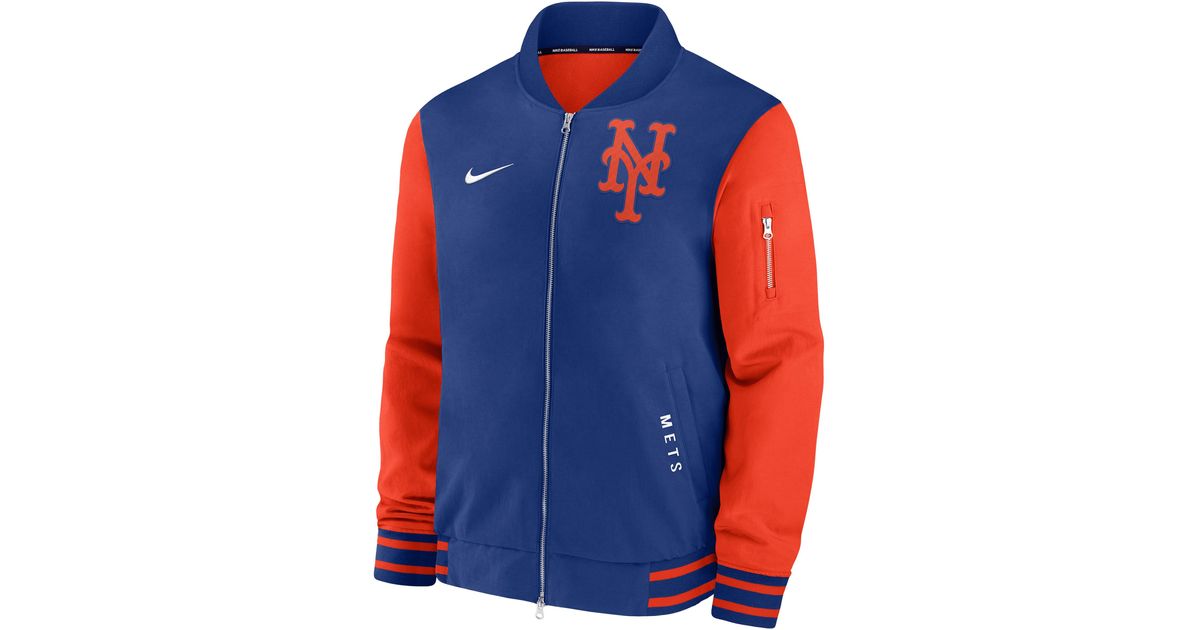 Nike New York Mets Authentic Collection Dugout Mlb Full-Zip Bomber ...