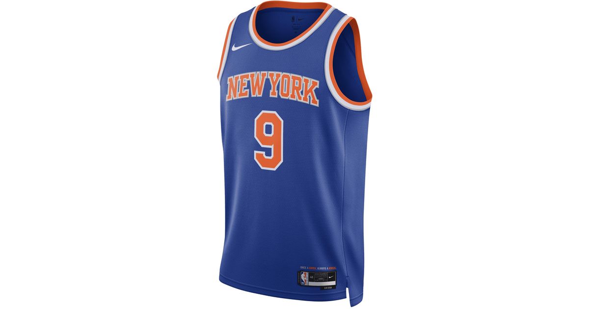 Nike Barrett Knicks Icon Jersey in Blue for Men | Lyst