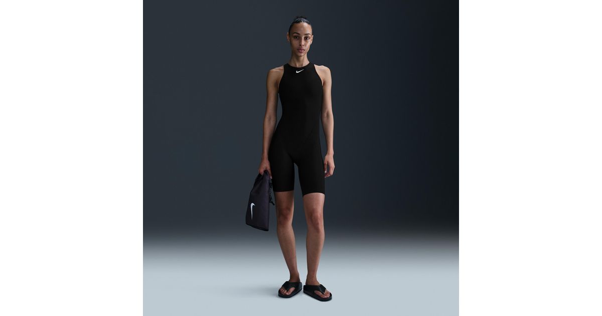 Nike Swim Hydrastrong High-Neck Legsuit in Blue | Lyst