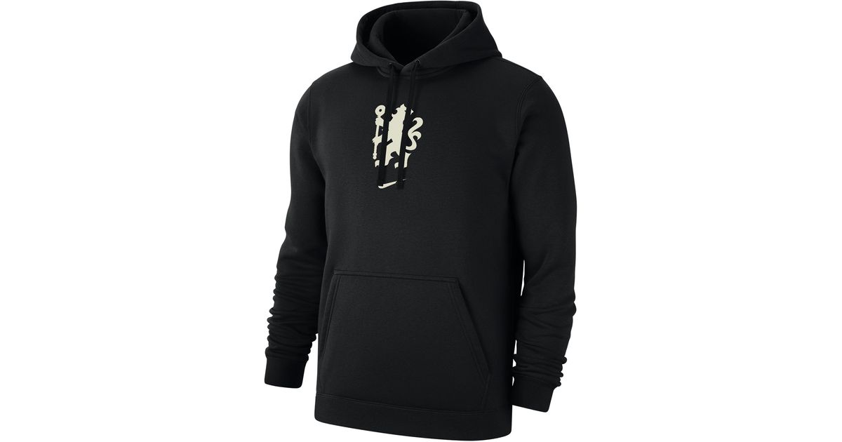 Nike Chelsea Fc Club Soccer Fleece Pullover Hoodie in Black for Men | Lyst