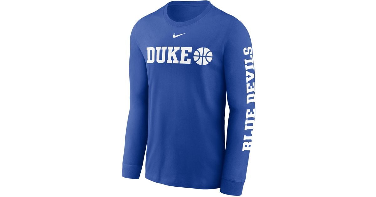 Nike Duke Devils Basketball Icon 'College Long-Sleeve T-Shirt in Blue ...