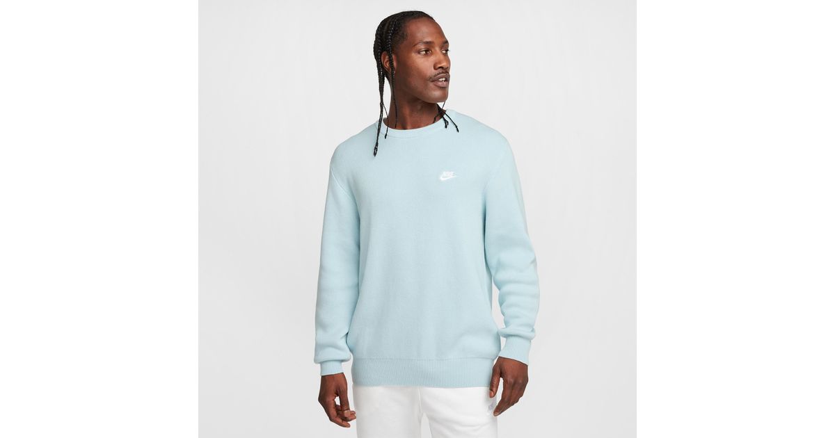 Nike Club Crew-Neck Jumper in Blue for Men | Lyst
