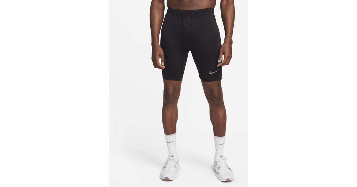 Nike Fast Dri-Fit Brief-Lined Running 1/2-Length Tights in Blue for Men ...