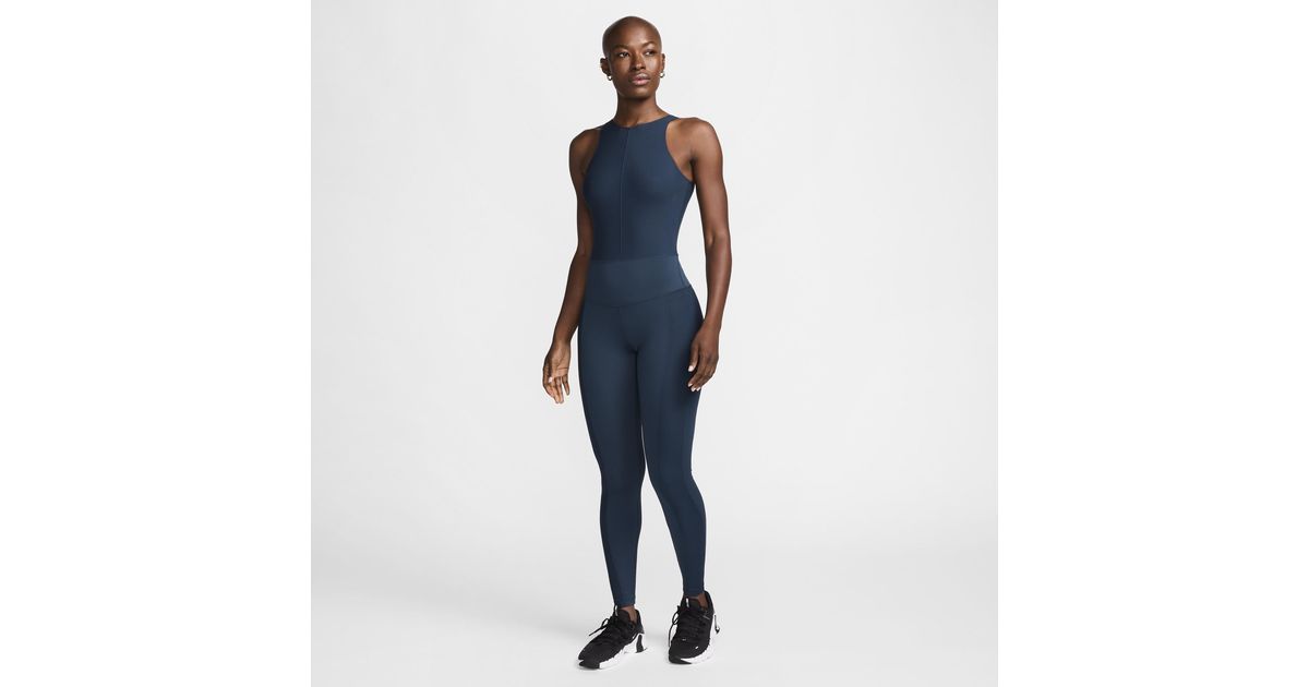 Nike One Dri-fit Bodysuit in Blue | Lyst