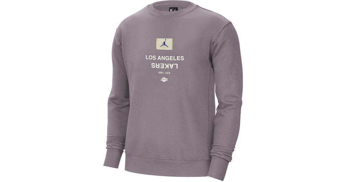 Nike Nike Los Angeles Lakers Courtside ' Nba Fleece Crew-Neck ...
