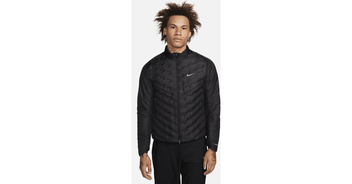 Nike Therma-Fit Adv Aeroloft Repel Down Running Jacket in Black for Men ...