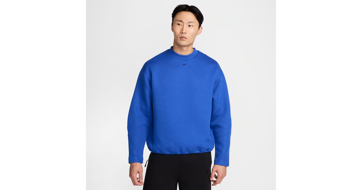 Nike Tech Fleece Crew in Blue for Men | Lyst