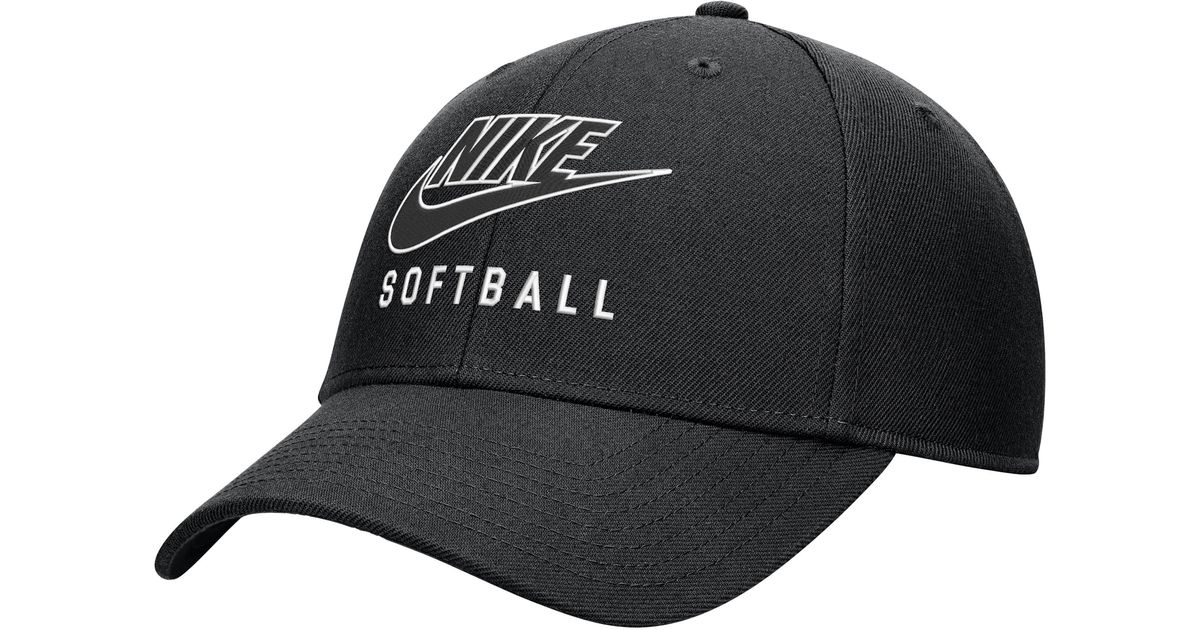 Nike Club Structured Dri-fit Softball Futura Swoosh Cap in Black | Lyst