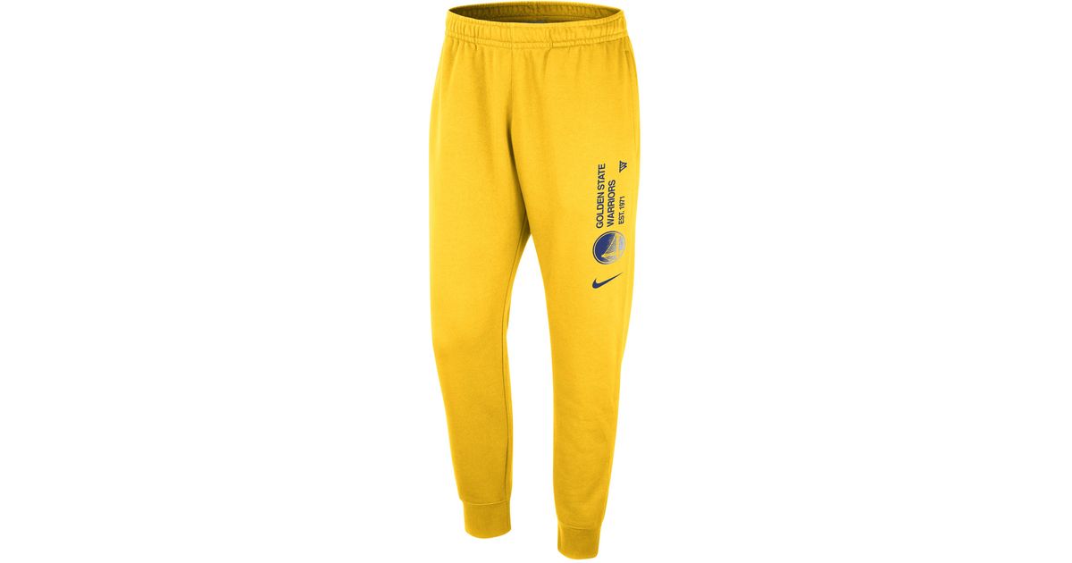 Nike Golden State Warriors Club Courtside Nba Jogger Pants in Yellow ...
