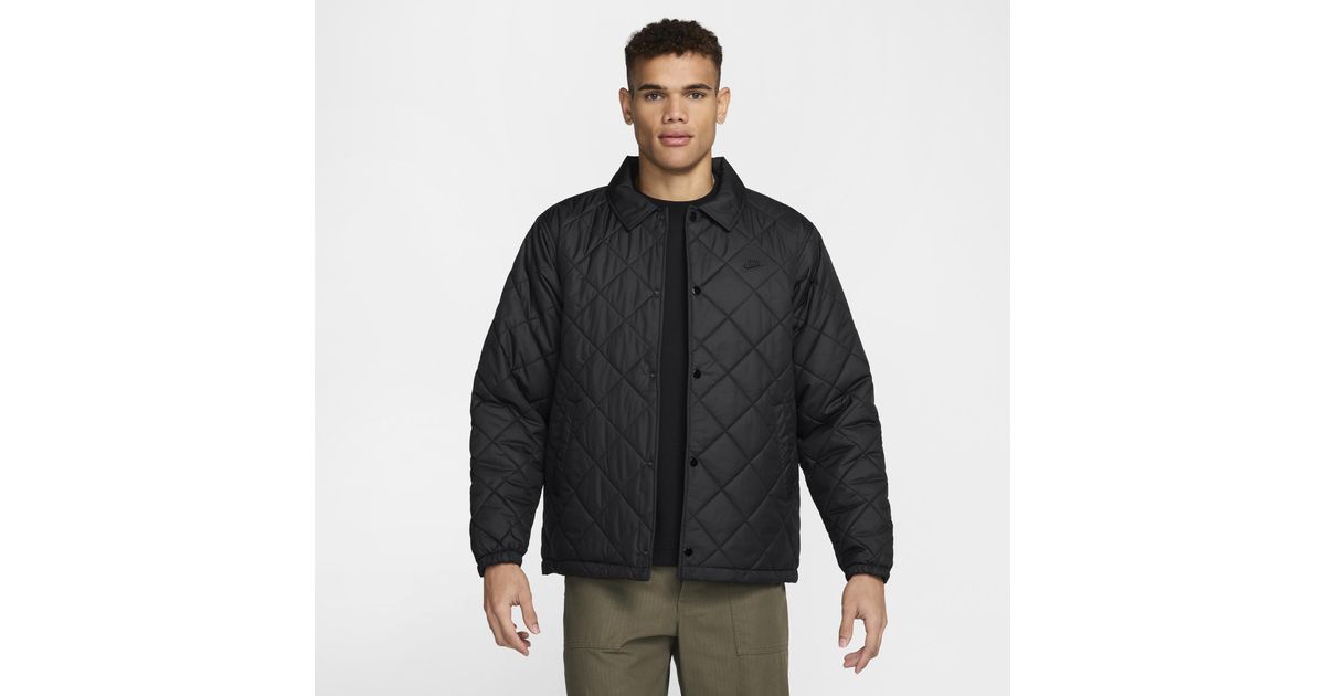 Nike Club Lightweight Quilted Therma-Fit Insulated Jacket in Black for ...