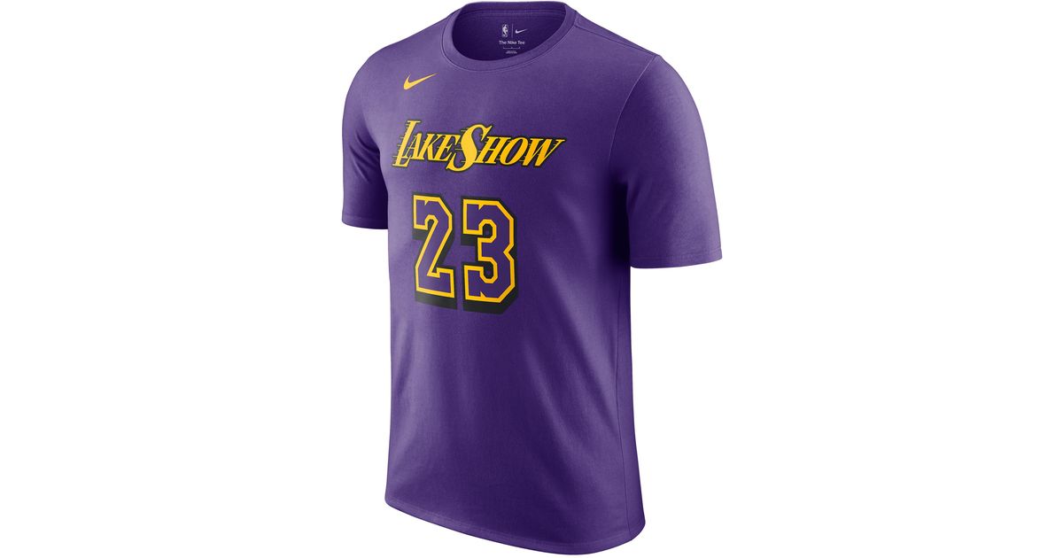 Nike Lebron James Los Angeles Lakers Essential City Edition Nba T-Shirt ...