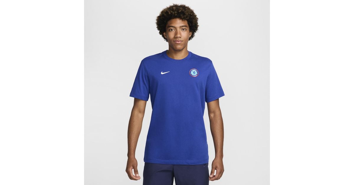 Nike Chelsea Fc Essential Soccer T-Shirt in Blue for Men | Lyst