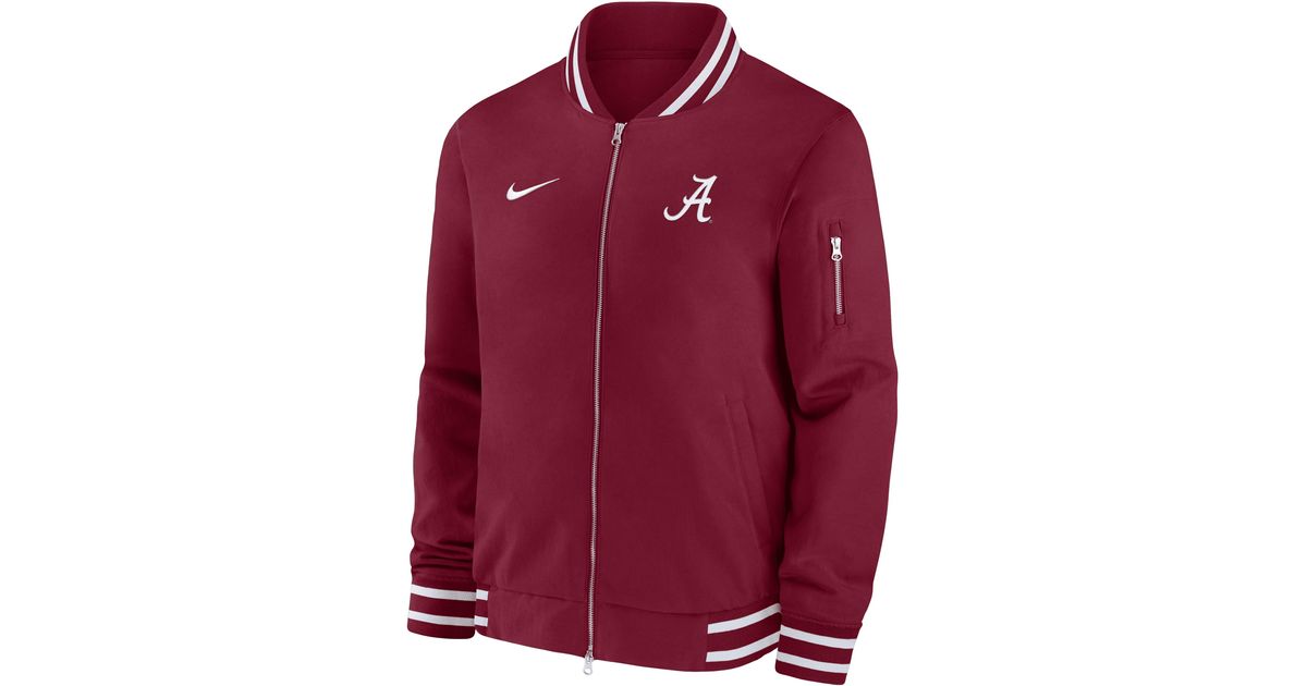 Nike Alabama Crimson Tide Sideline College Full-zip Bomber Jacket in ...