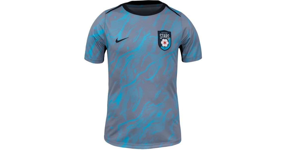 Nike Chicago Stars Fc 2025 Nwsl Short-Sleeve Pre-Match Top in Blue for ...
