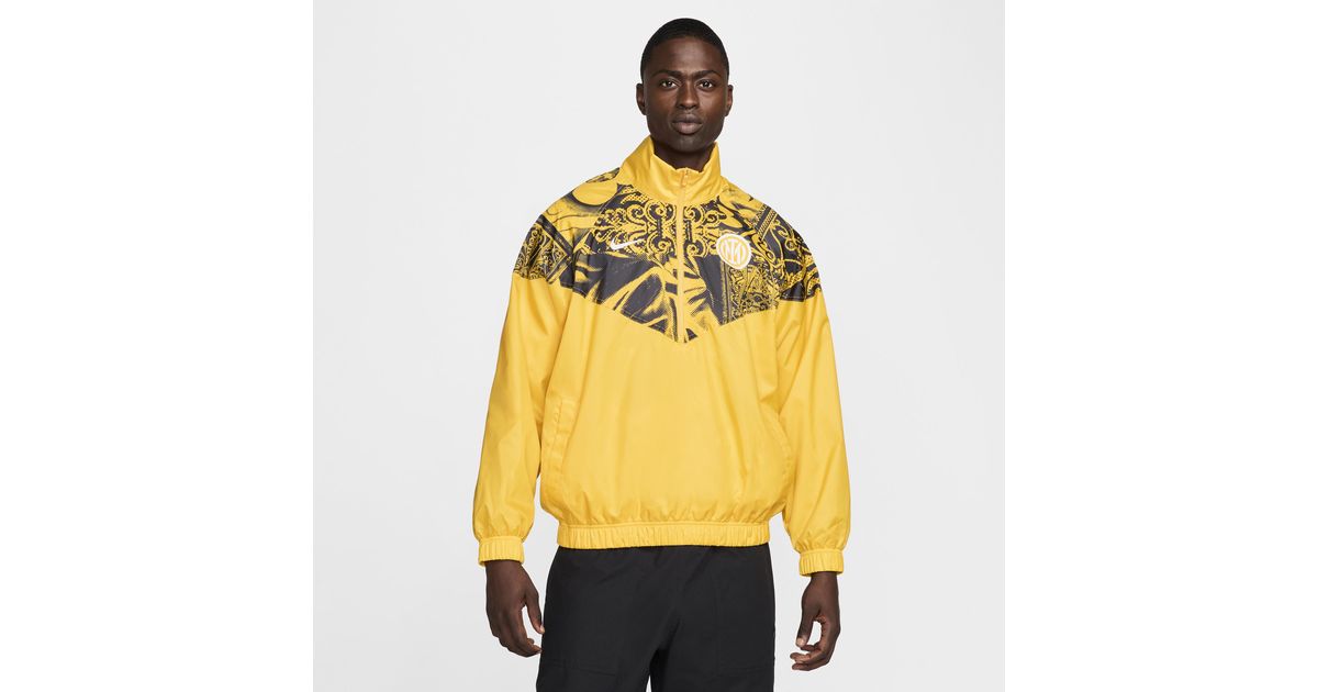Nike Inter Milan Windrunner Third Football Anorak Jacket in Yellow for ...