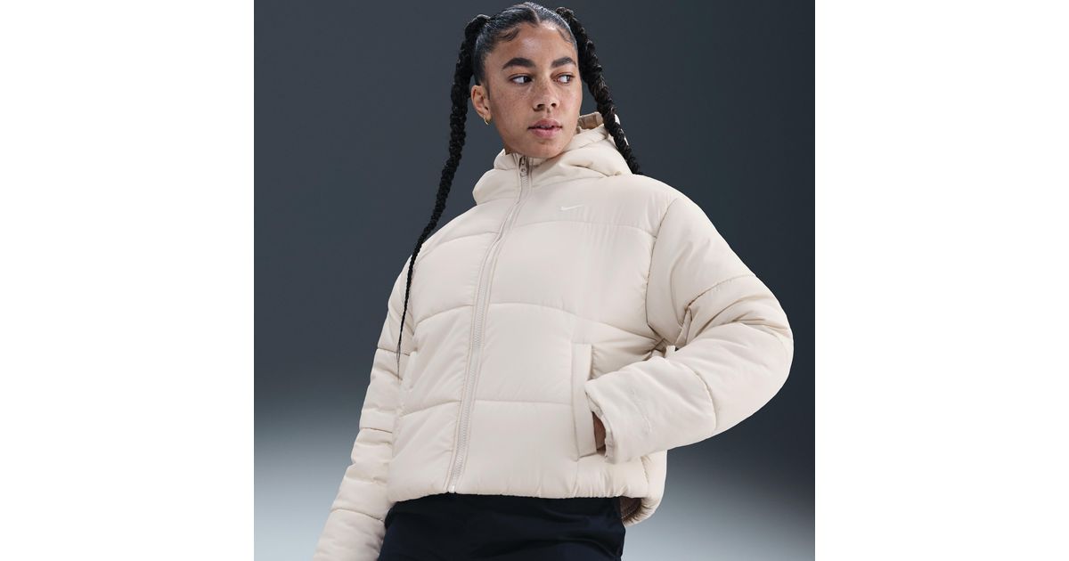 Nike Sportswear Classic Puffer Therma-Fit Loose Hooded Jacket in Gray ...