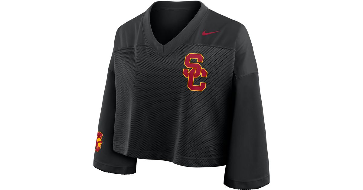 Nike Usc Jersey Dri-Fit College Cropped Top in Black | Lyst