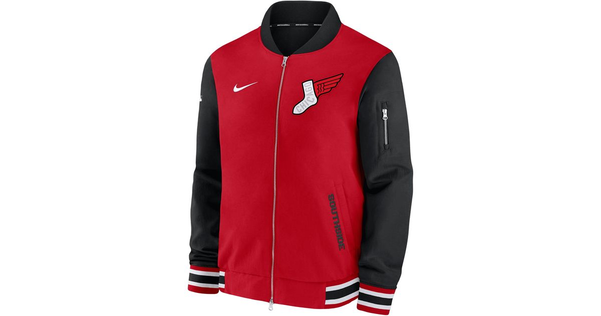 Nike Chicago Sox Authentic Collection City Connect Mlb Full-Zip Bomber Jacket in Red for Men | Lyst