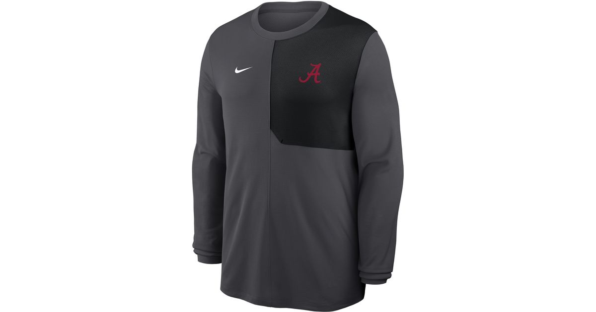 Nike Alabama Sideline Coach Dri-Fit College Long-Sleeve Top in Black ...