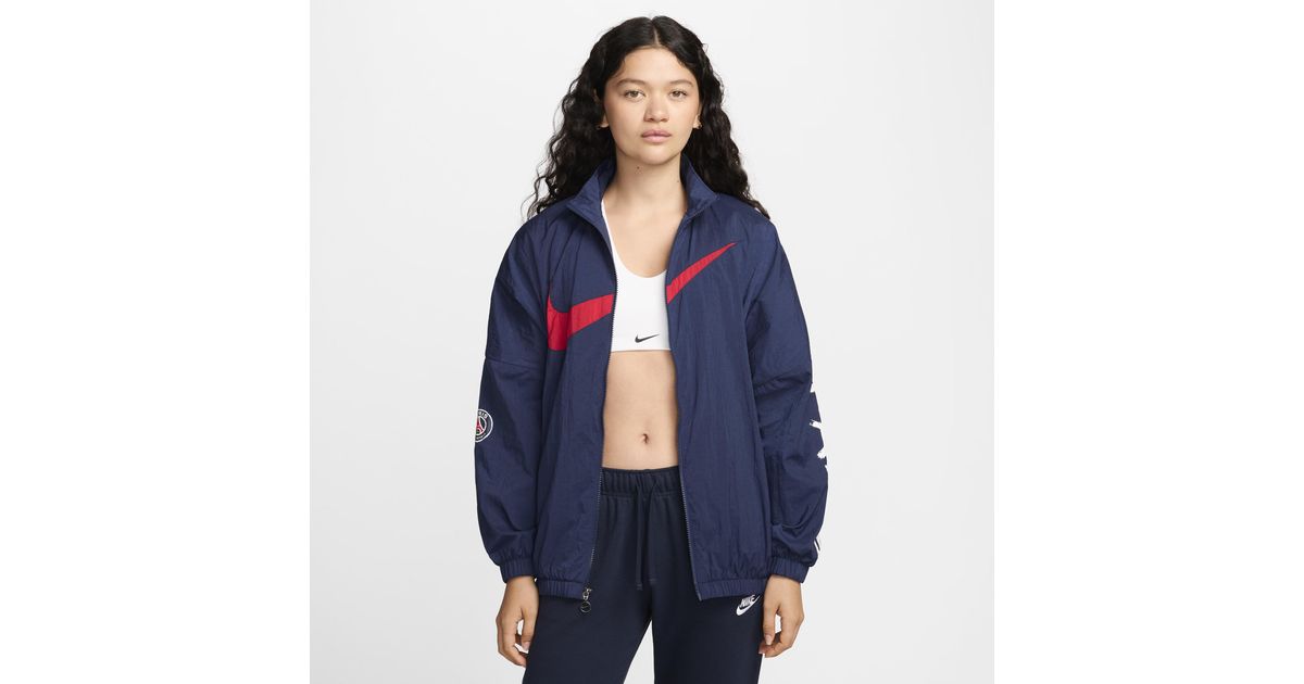 Nike Paris Saint-germain Essential Soccer Woven Jacket in Blue | Lyst