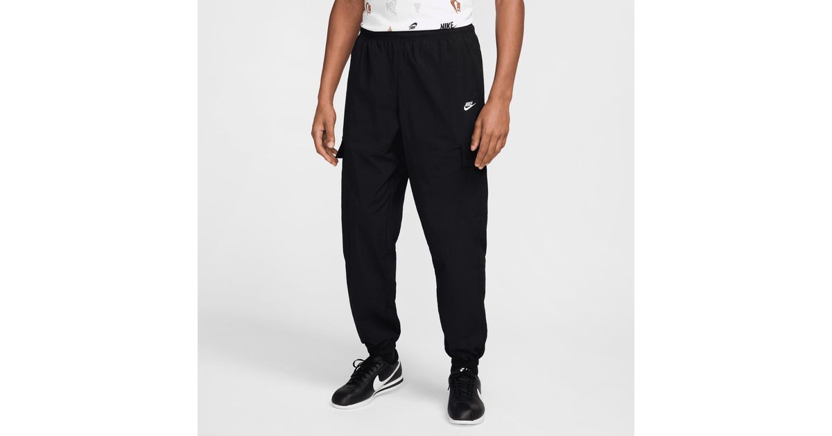 Nike Club Woven Cargo Trousers in Black for Men | Lyst