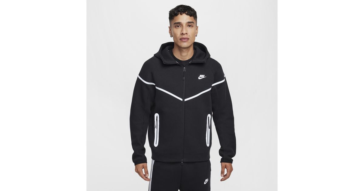 Nike Tech Windrunner Reflective Details Fleece Full-Zip Jacket in Black ...