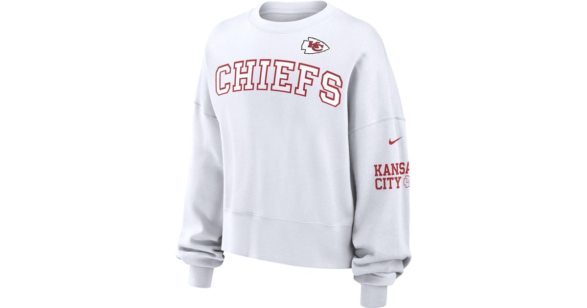 Nike Kansas City Chiefs Nfl Pullover Crew in White | Lyst