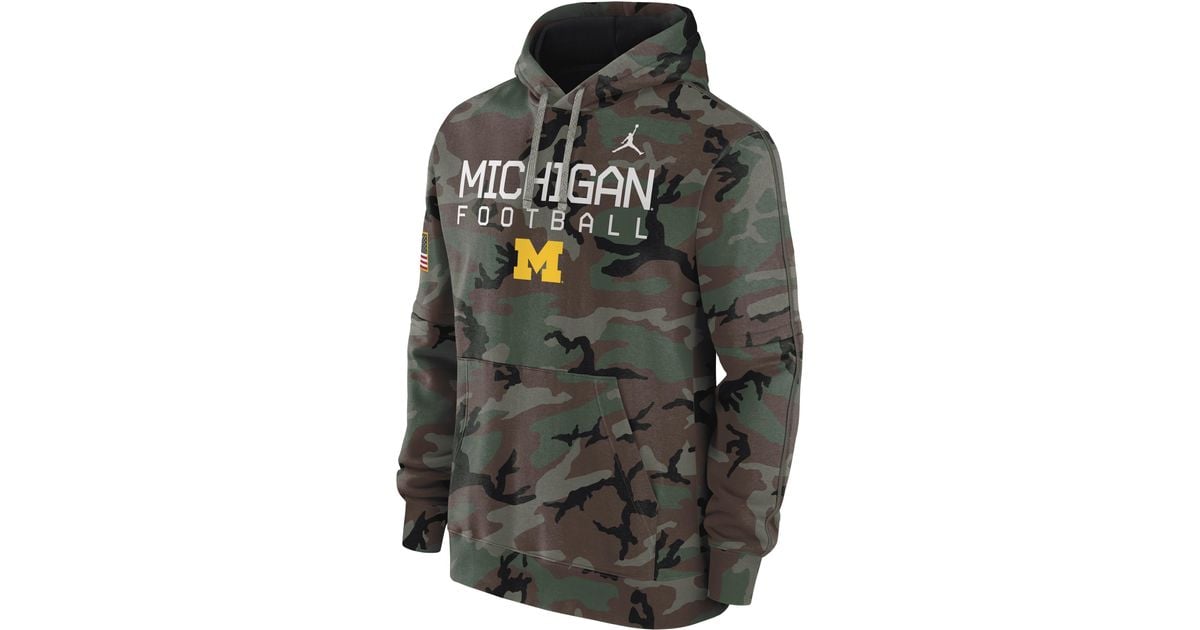 Nike Michigan Wolverines Military Appreciation Club ’S Brand College Pullover Hoodie in Gray for ...