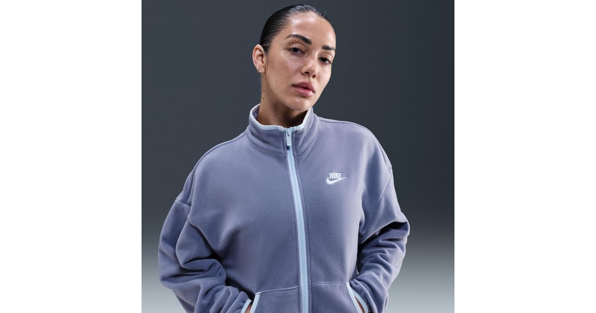 Nike Sportswear Club Fleece Loose Cozy Track Jacket in Blue | Lyst