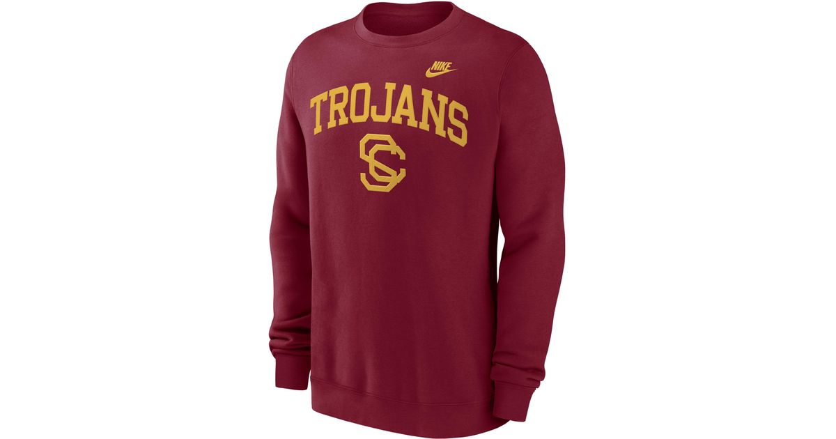 Nike Usc Trojans Legacy Classic Arch Over Logo College Pullover Crew in ...