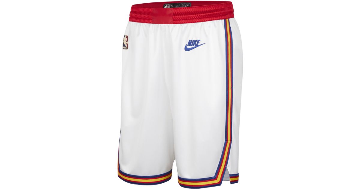 Nike Golden State Warriors 2024/25 Hardwood Classics Dri-Fit Nba Swingman Shorts in White for ...
