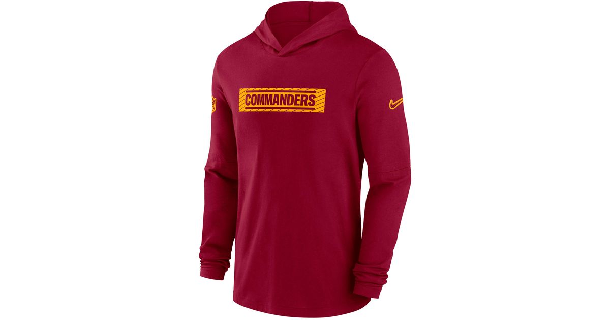 Nike Washington Commanders Sideline Dri-fit Nfl Long-sleeve Hooded Top in Red for Men | Lyst