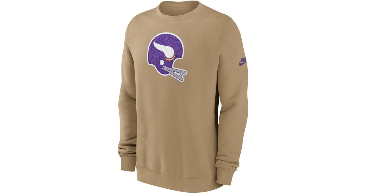 Nike Minnesota Vikings Swing Pass Rewind Club Nfl Pullover Crew in ...