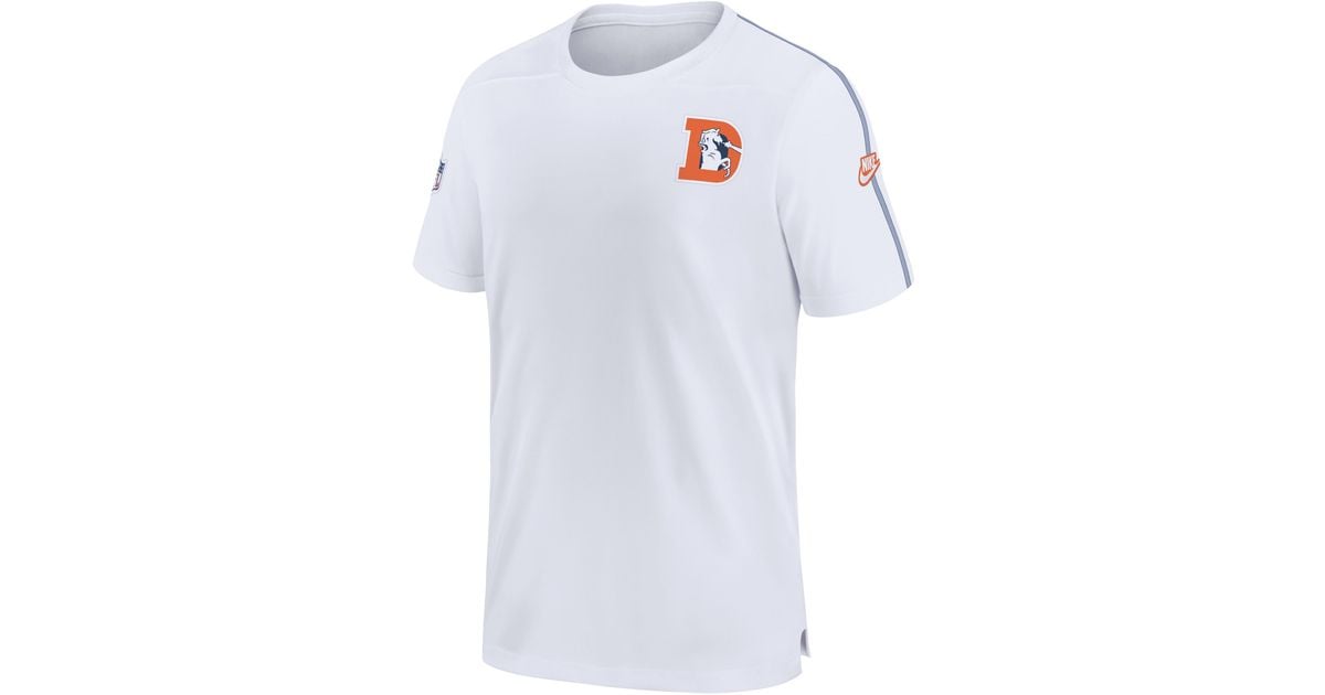 Nike Denver Broncos Sideline Coach 'Dri-Fit Nfl Top in White for Men | Lyst